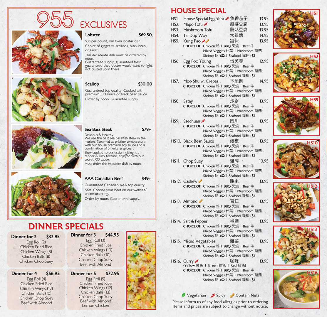 Menu – 955 Chinese food